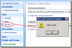 SharePoint: JavaScript in Quick Launch and Top Link Bar! | Mike Smith's ...